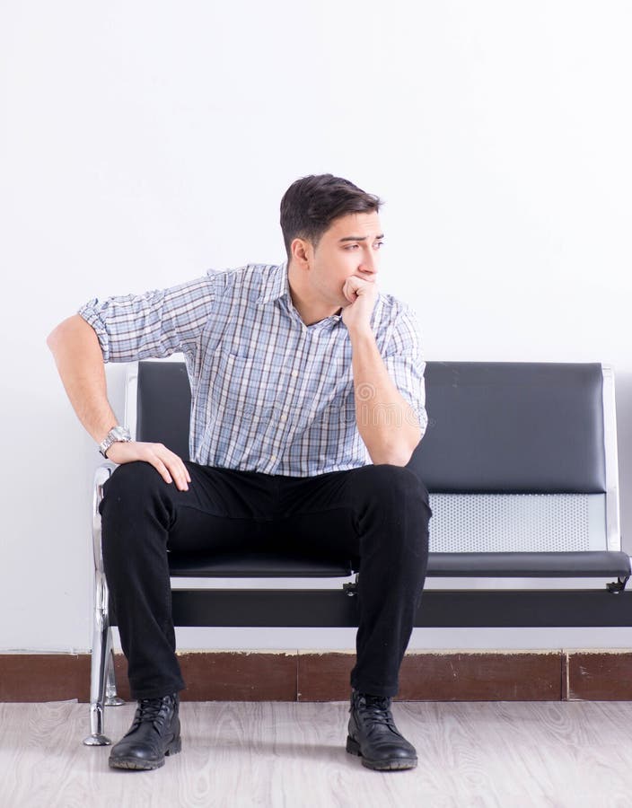 Man Nervously Impatiently Waiting in the Lobby Stock Image - Image of ...