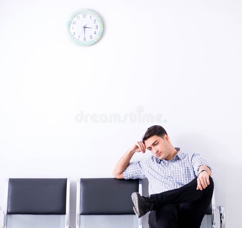 Man Nervously Impatiently Waiting in the Lobby Stock Photo - Image of ...