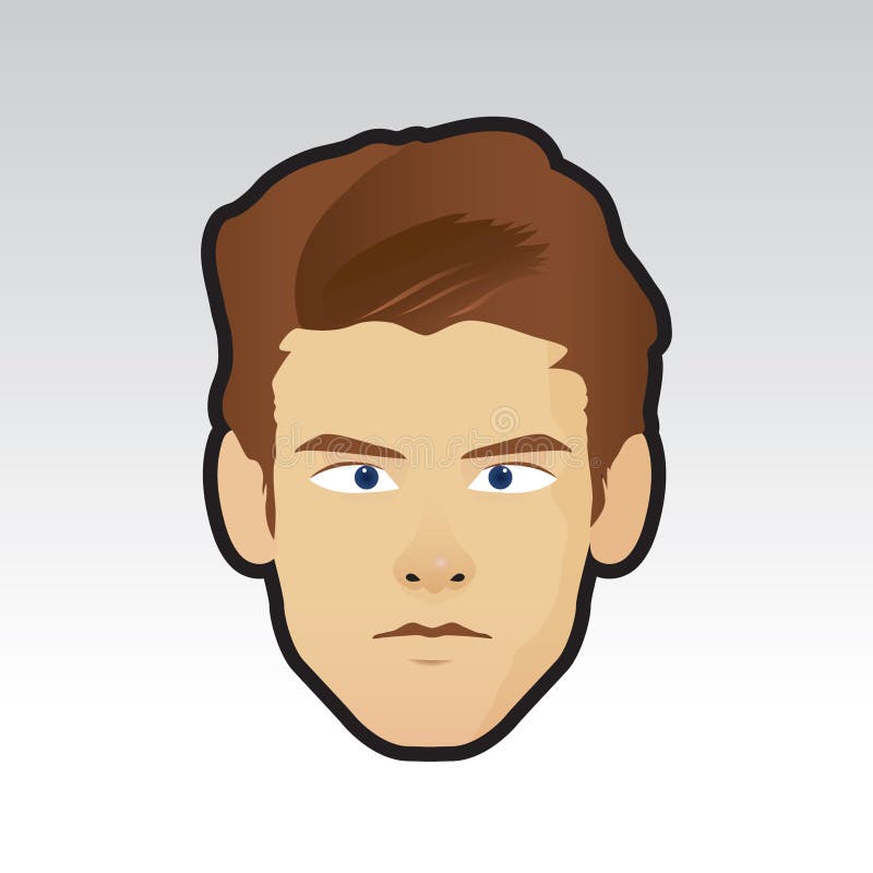 Man with Neutral Face. Vector Illustration Decorative Design Stock ...