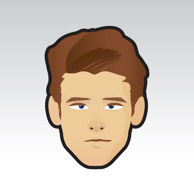 Man with Neutral Face. Vector Illustration Decorative Design Stock ...