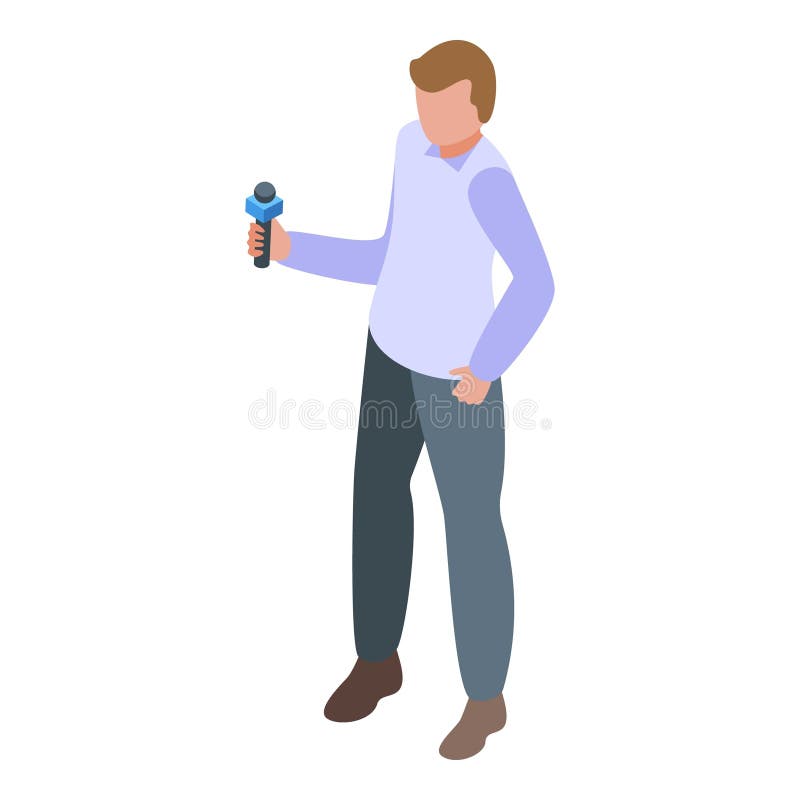 Man New Reporter Icon Isometric Vector. Camera Media Host Stock Vector ...