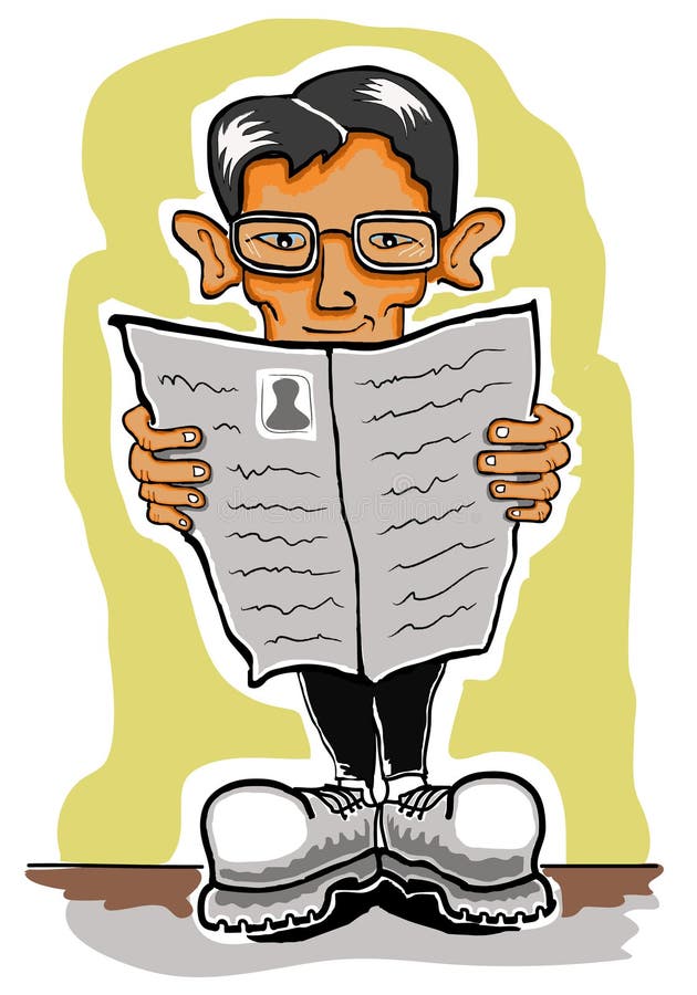 Man Reading Newspaper Clip Art