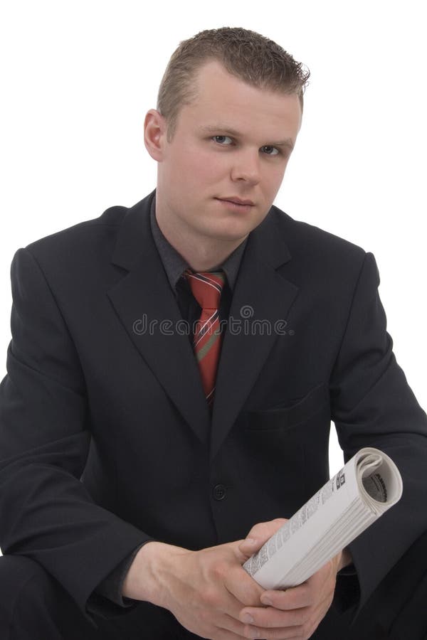 Man with newspaper stock image. Image of person, manager - 5306799
