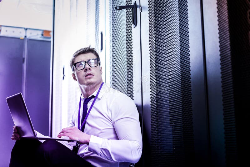 Professional Programmer Wearing Casual Clothes while Working in the ...