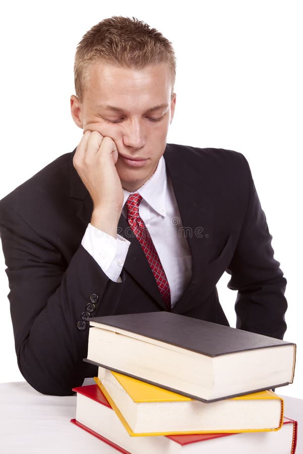 Man not wanting to study stock image. Image of studying - 16254739