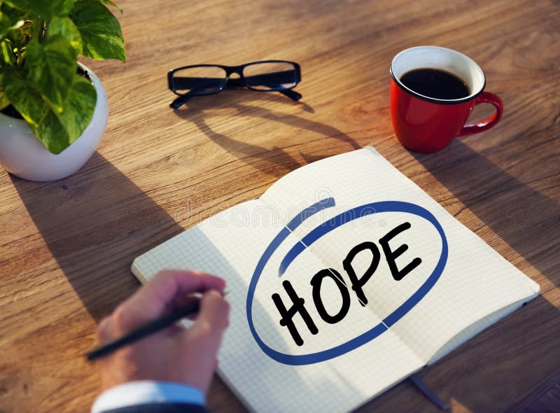 Man with Note Pad and Hope Concept Stock Image - Image of confidence ...