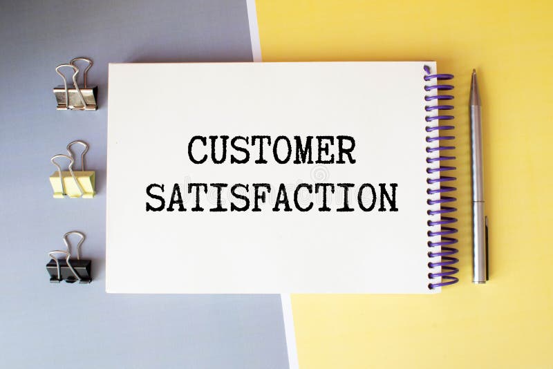 Man with a Note and a Word Customer Satisfaction Stock Photo - Image of ...