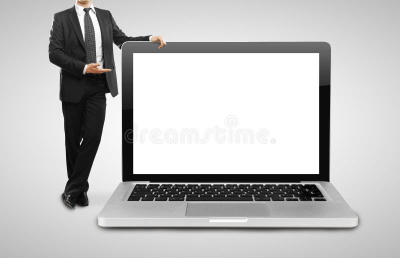 Man and notebook stock photo. Image of scheme, screen - 28308498