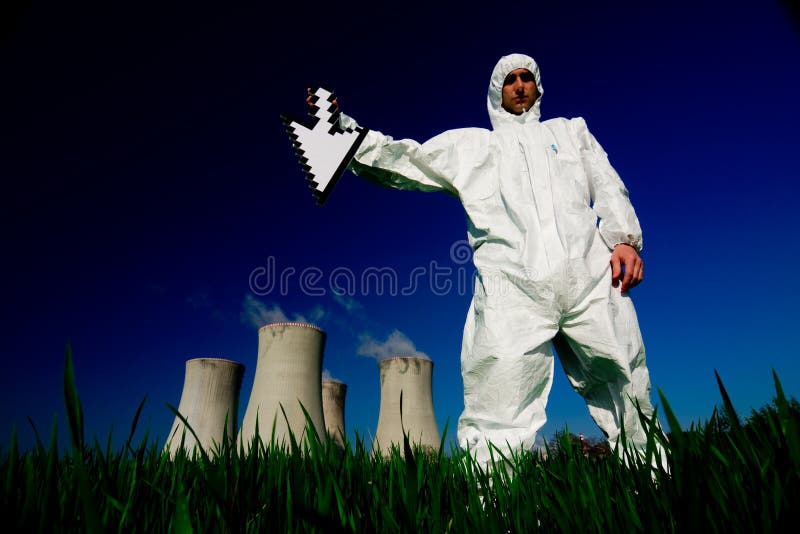 Man at nuclear power plant stock image. Image of grass - 9179911