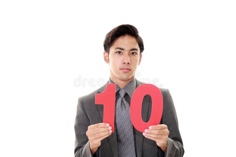 Man with a number stock image. Image of front, beautiful - 57020687