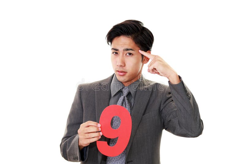 Man with a number stock photo. Image of beauty, asian - 57168616