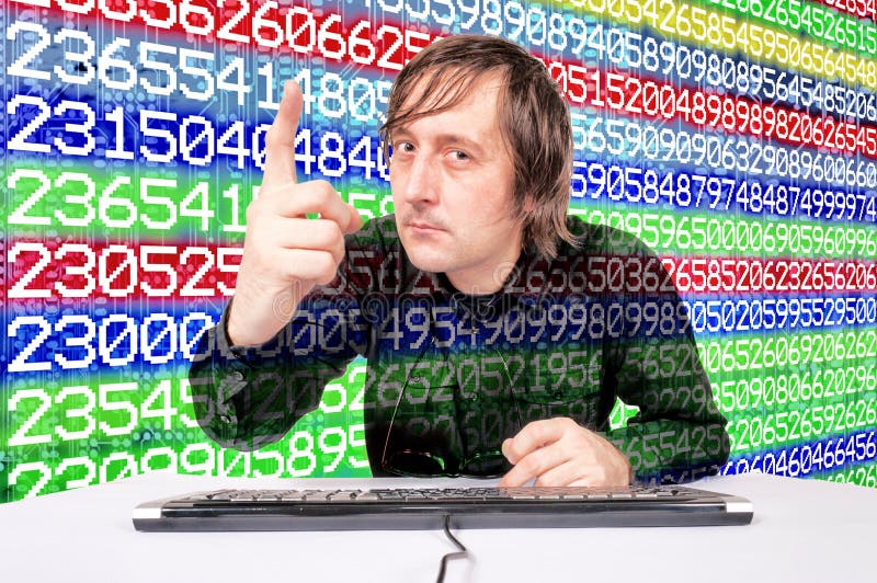 Man and numbers stock photo. Image of calculate, collage - 28169578