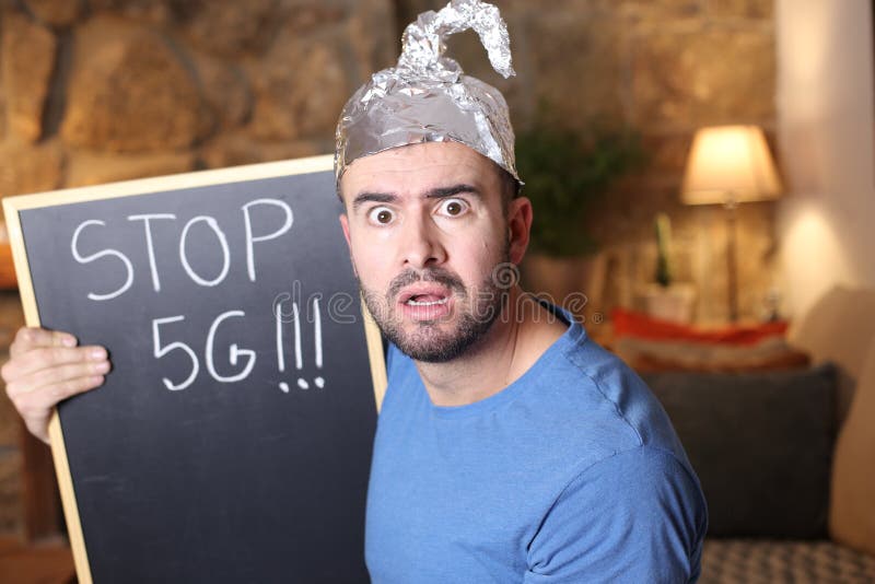 Man Obsessed with 5G Technology Stock Photo - Image of person, mental ...