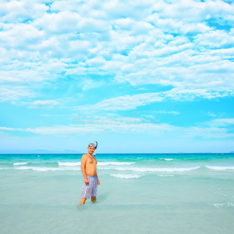 Man in ocean stock image. Image of lifestyles, ocean, holiday - 9998105