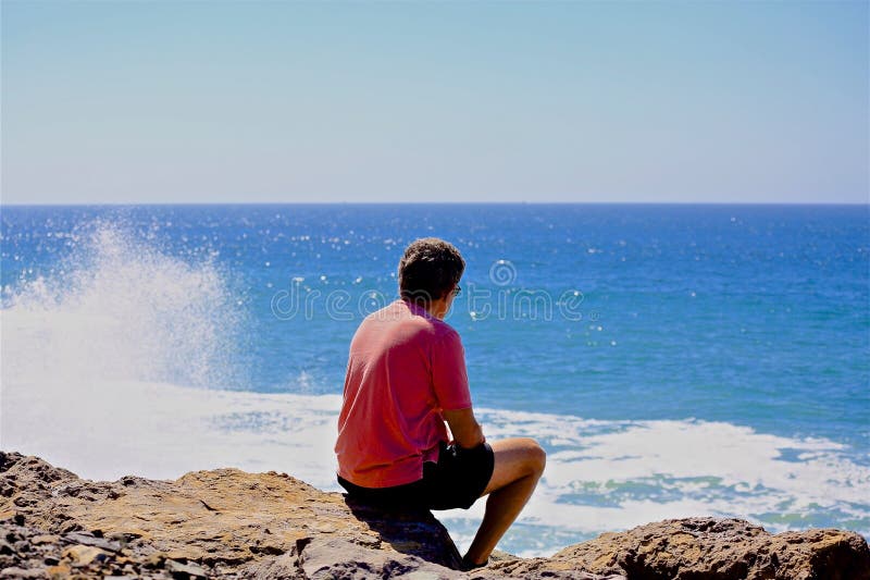 Man ocean stock image. Image of ocean, aged, middle - 126370011