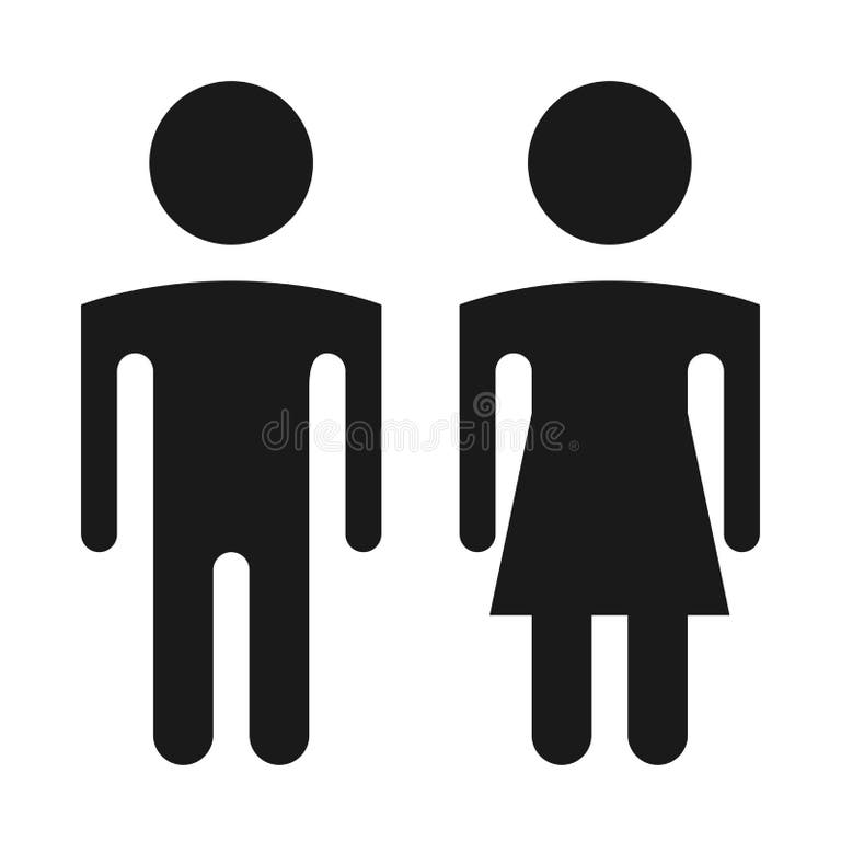 Man och kvinna, symbol vektor illustrationer. Illustration av manlig ...