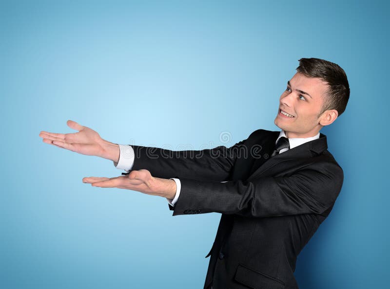 Man offering something stock photo. Image of happy, cheerful - 49407868