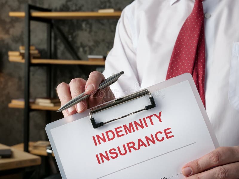 A Man Offers a Indemnity Insurance Form for a Signature. Stock Image ...