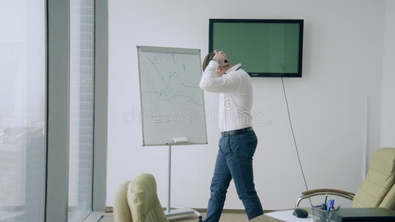 A Man in the Office in a Bad Mood Stock Video - Video of break ...