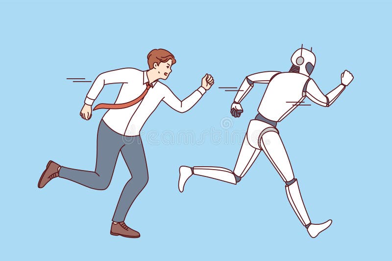 Man Office Clerk Attacks AI Robot, Out of Fear Digitalization and ...