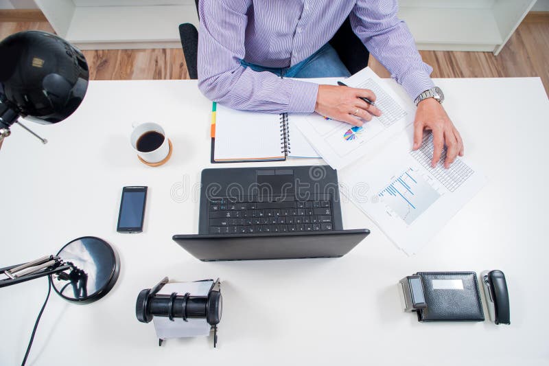 Man in Office / Office Work Stock Photo - Image of computer ...