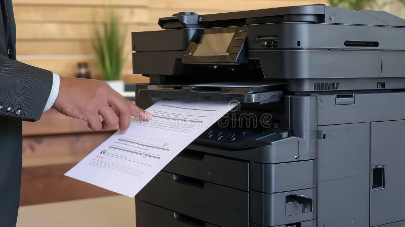 Printing Important Documents To Keep the Workflow Going. Stock ...