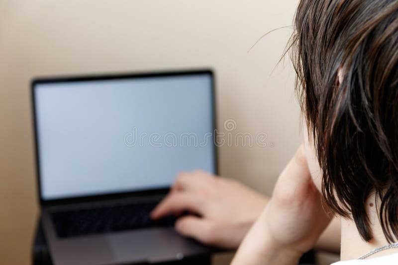 Man Office Worker is Typing Keyboard, Business Technology and Ed Stock ...