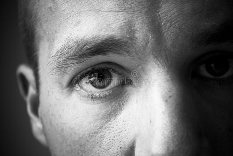 Man ogen in zwart-wit stock afbeelding. Image of mens - 16743093