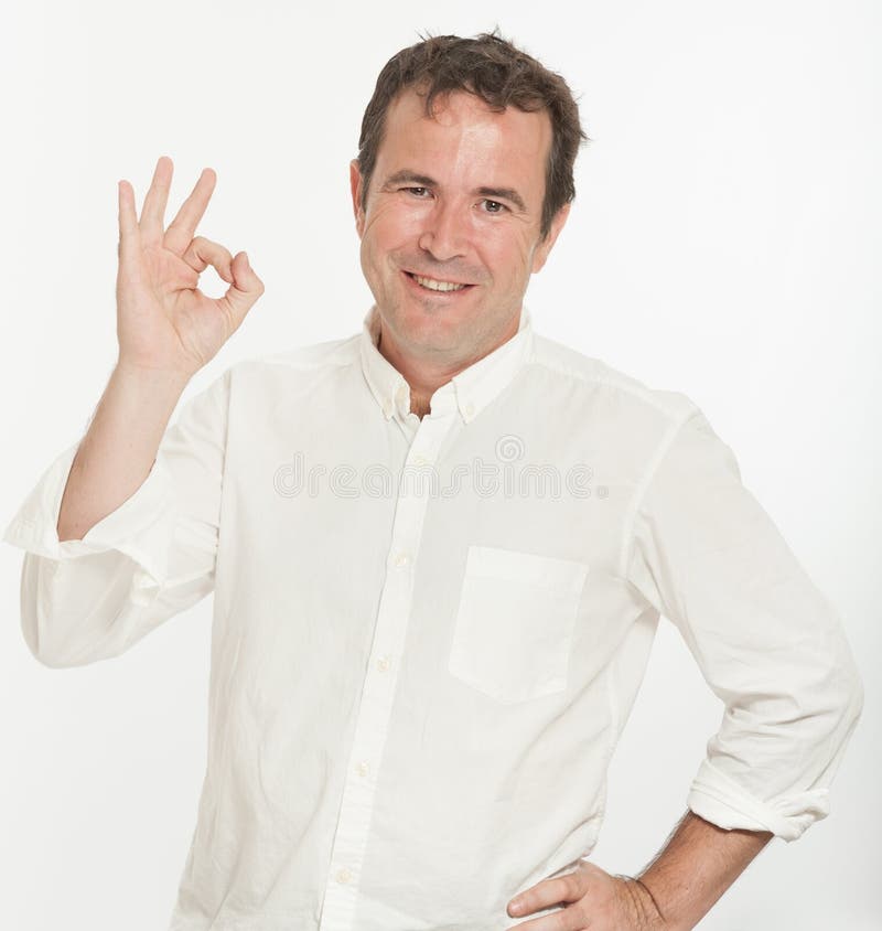 Man with ok gesture stock photo. Image of gesture, brown - 64964314