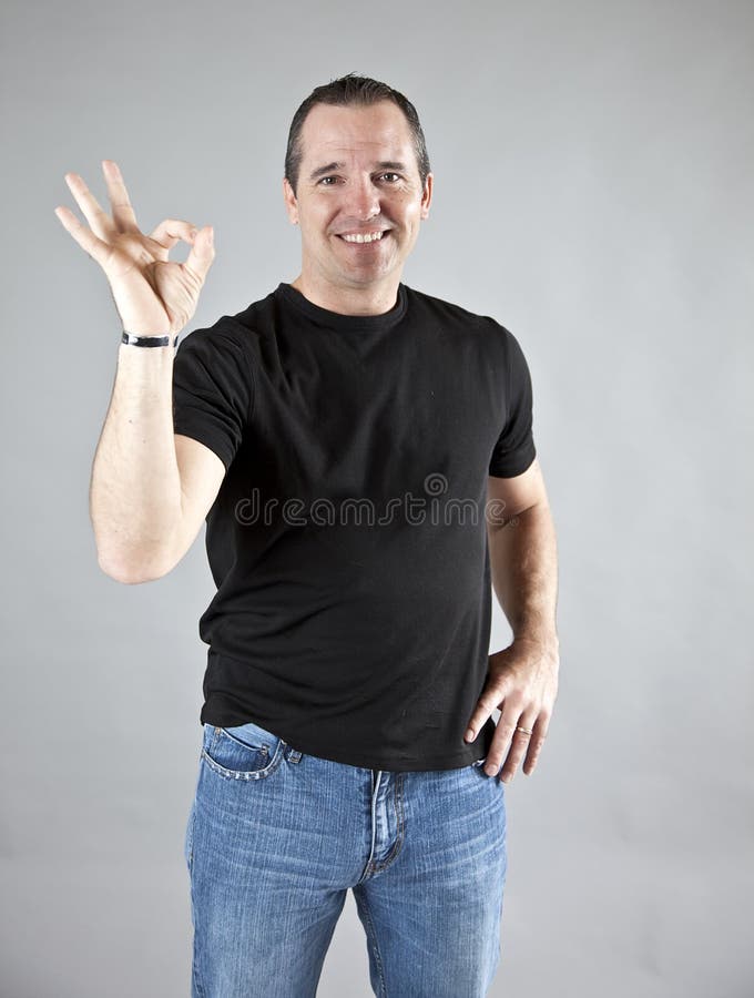 Man ok sign stock image. Image of celebrate, portrait - 18484301