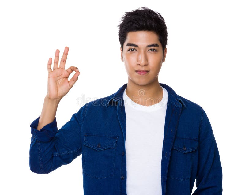 Man with ok sign stock photo. Image of happy, shirt, okay - 47698092