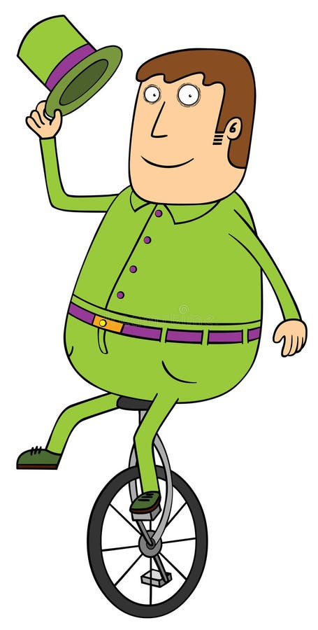 Man on one wheel stock vector. Illustration of cartoon - 28275783