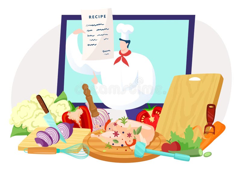 Illustration of a Cook with a Beginner Mark in Hand Stock Vector ...