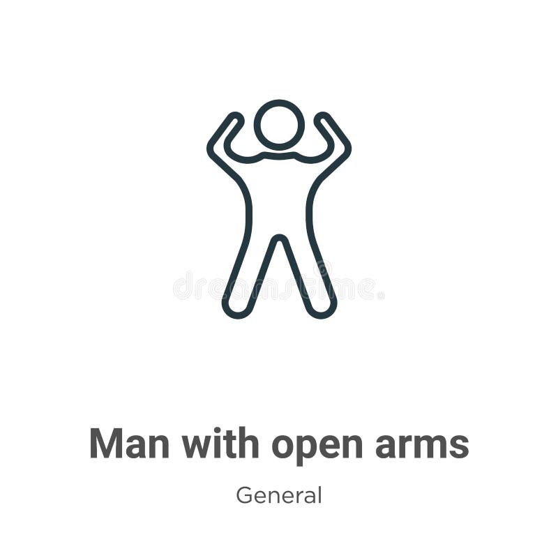 Man Standing with Arms Up Icon in Filled, Thin Line, Outline and Stroke ...