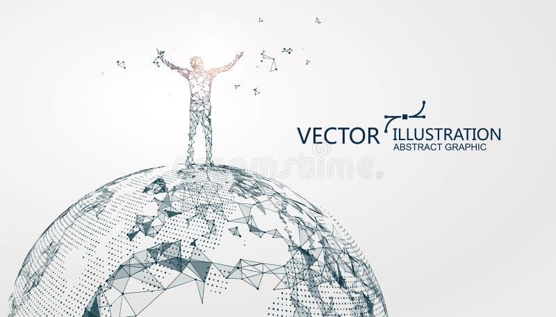 The Man with Open Arms Stands on the Earth, Conceptual Graphic Design ...