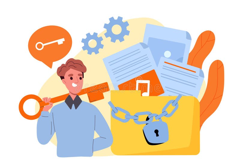 Man Open Folder Vector Concept Stock Vector - Illustration of internet ...