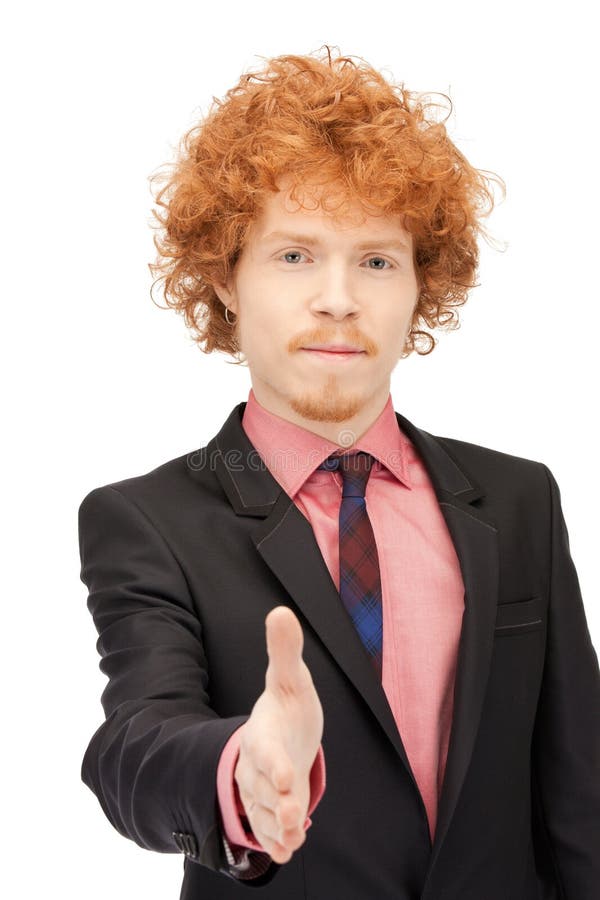 Man with an Open Hand Ready for Handshake Stock Image - Image of ...