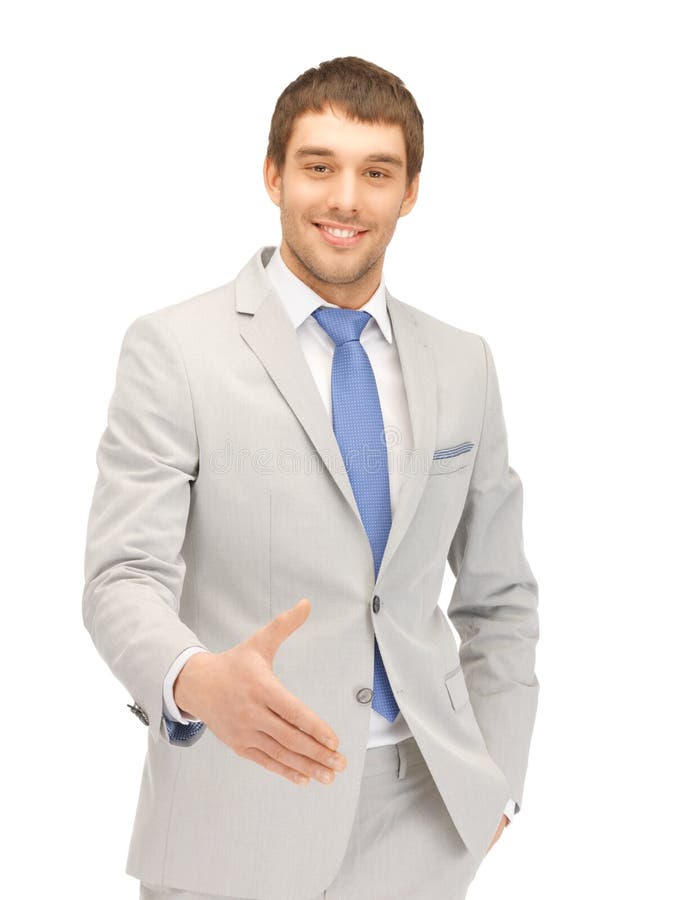 Man with an Open Hand Ready for Handshake Stock Photo - Image of human ...