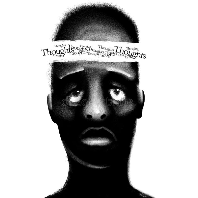 The man with open mind stock illustration. Illustration of black - 14762303