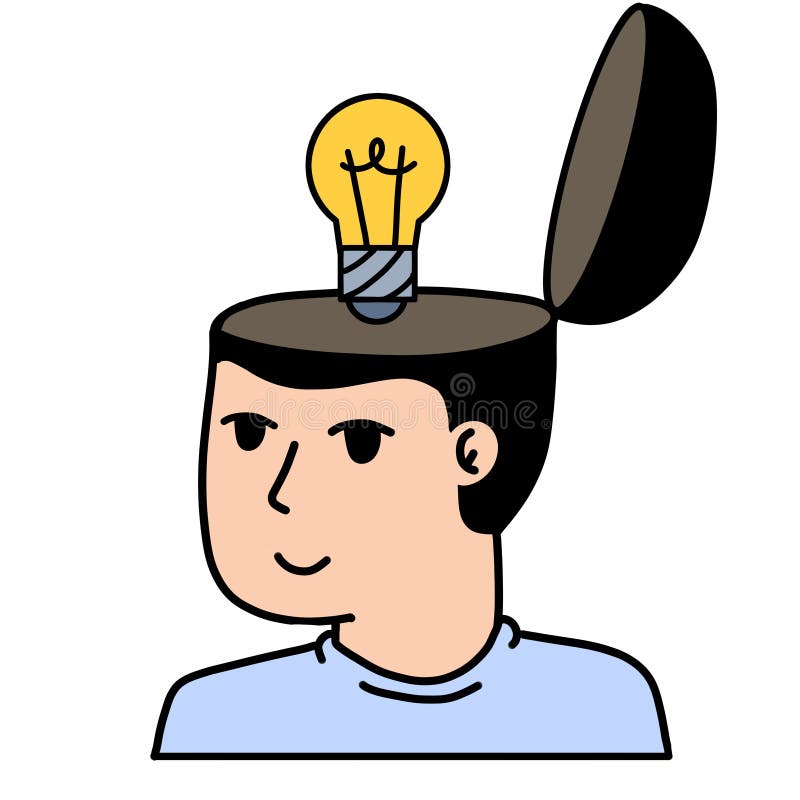 Man with Open Mind. Concept of Idea Stock Vector - Illustration of ...