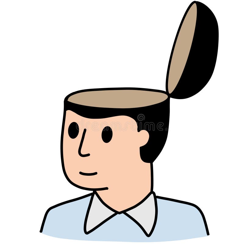Man with Open Mind. Empty Head Stock Vector - Illustration of symbol ...