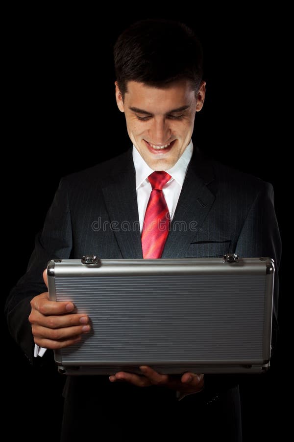 Man open suitcase stock photo. Image of caucasian, case - 21517632