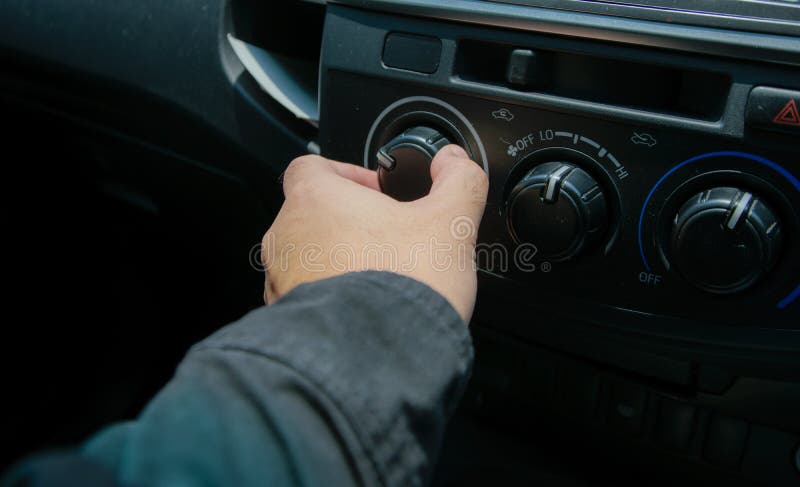 Man open switch air in car stock photo. Image of open - 91496704