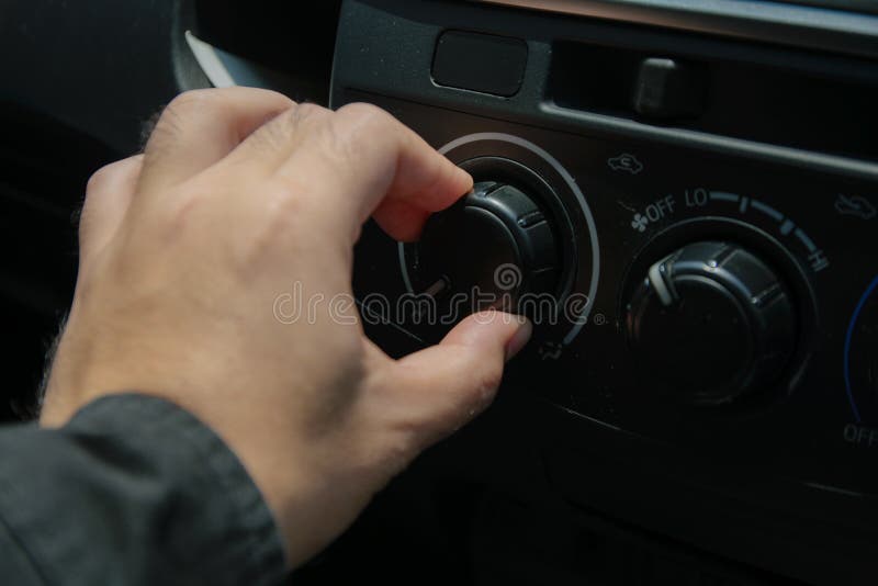 Man open switch air in car stock image. Image of cool - 91497053