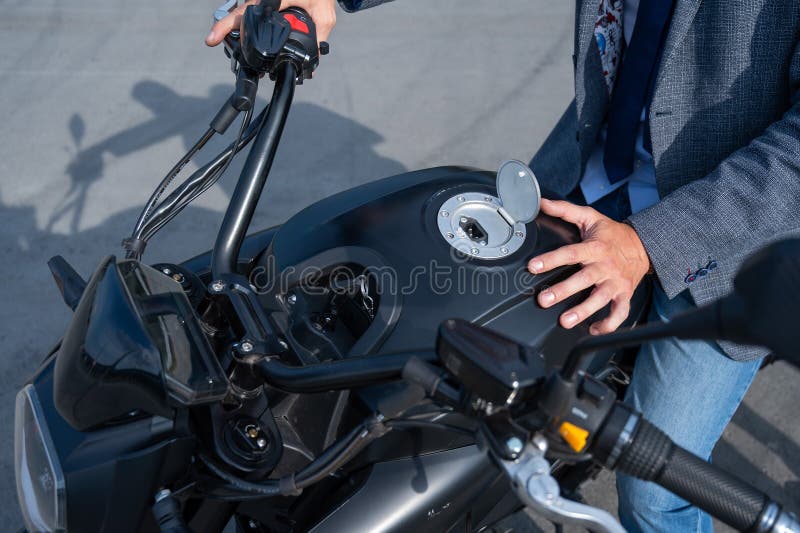 Man Opened Charging Socket Electric Motorcycle Stock Photos - Free ...