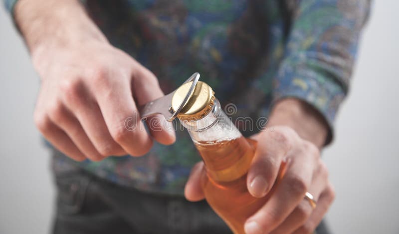 Man Opening a Bottle of Beer Stock Image - Image of opener, alcoholic ...