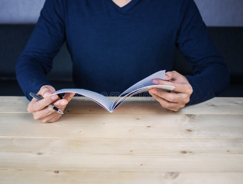 Opening Notebook for Writing on the Table with a Pen. Desktop. Homework ...