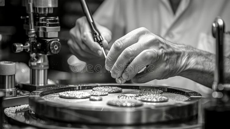 Man Operating Cookie Machine Stock Image - Image of confectionery ...