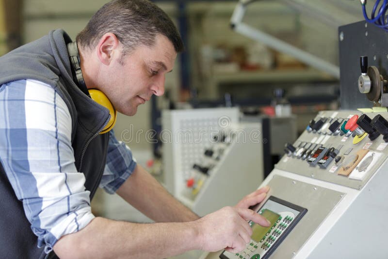 Man operating machine stock photo. Image of clean, copyspace - 269560612