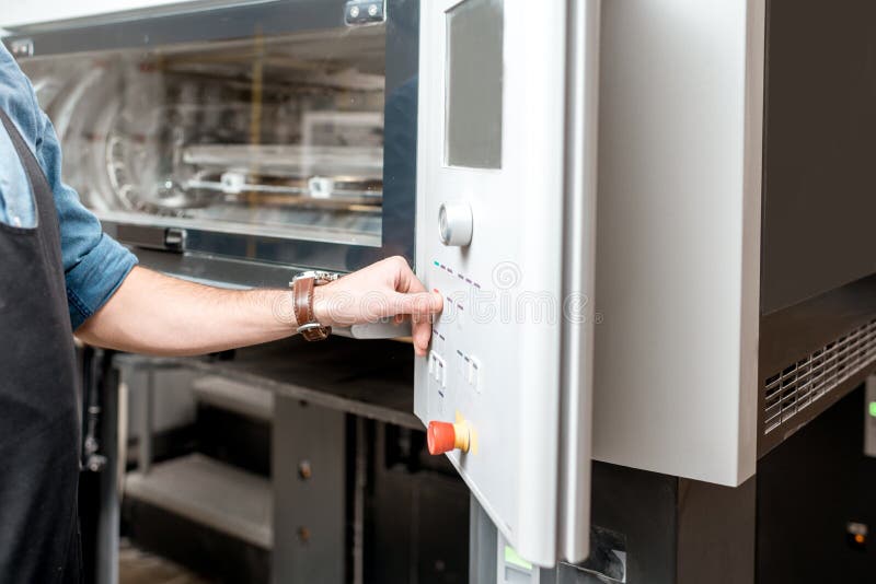 Operating offset machine stock image. Image of industry - 110453519